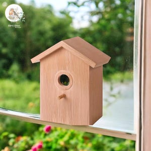 Wooden Window Bird House / Hanging Bird House for Outdoor / Decorative ...
