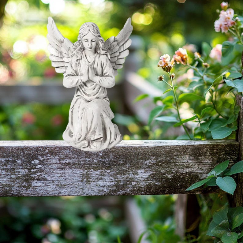Resin Praying Angel Statue, Weather-resistant Home Garden Decor - Etsy