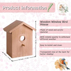 Wooden Window Bird House / Hanging Bird House for Outdoor / Decorative ...