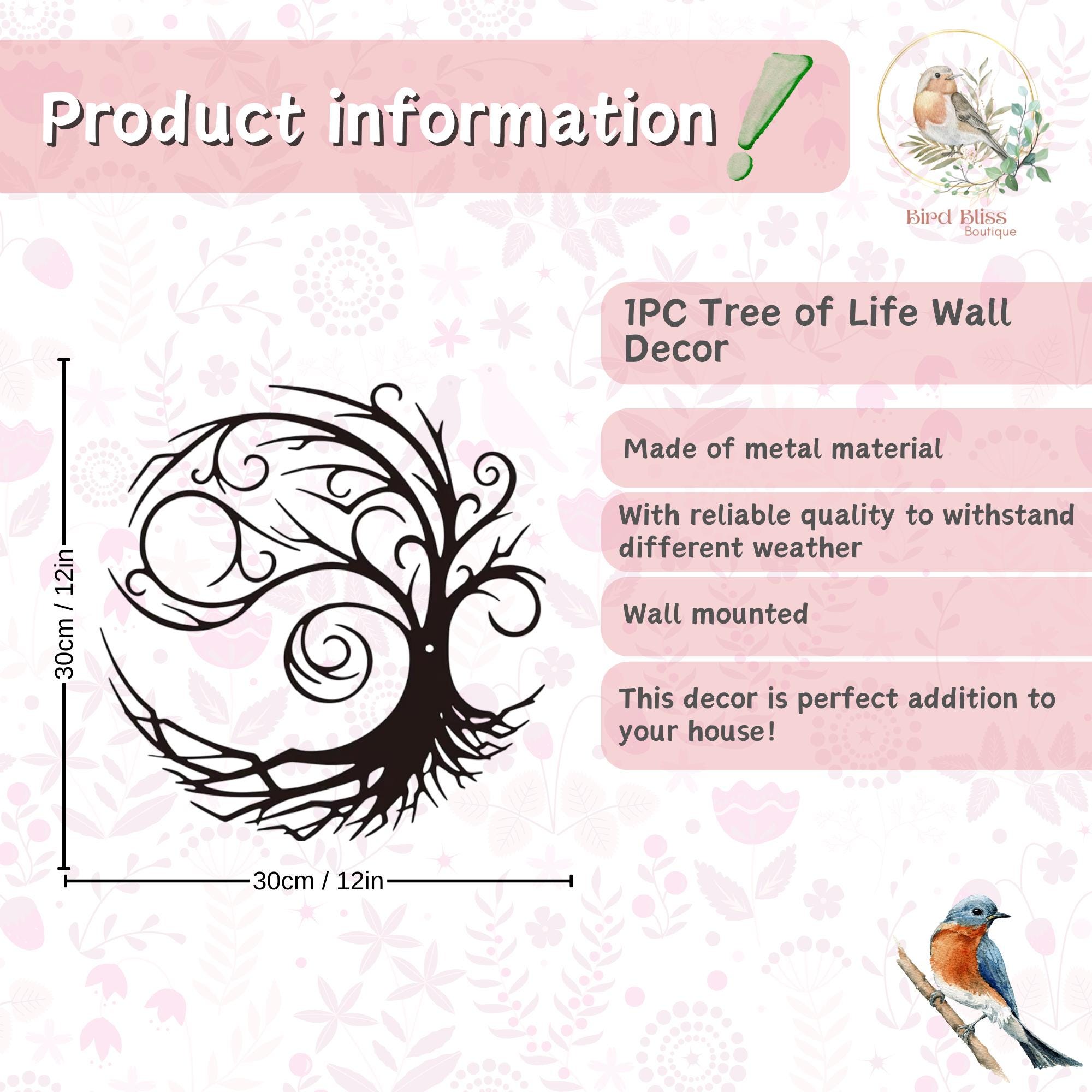 Tree of Life Wall Art - Elegant Metal Sculpture, Intricate Design for ...