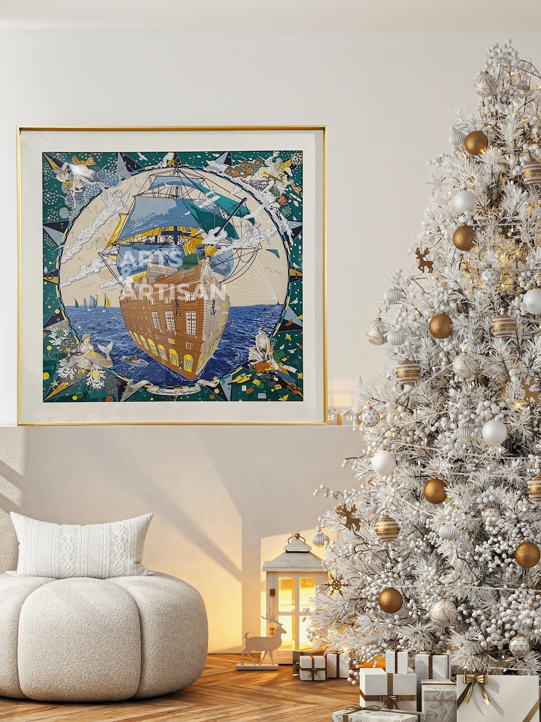 Scarf 90 | Scarf Frame in Gold | Scarf Frame | Frame for Scarf ...