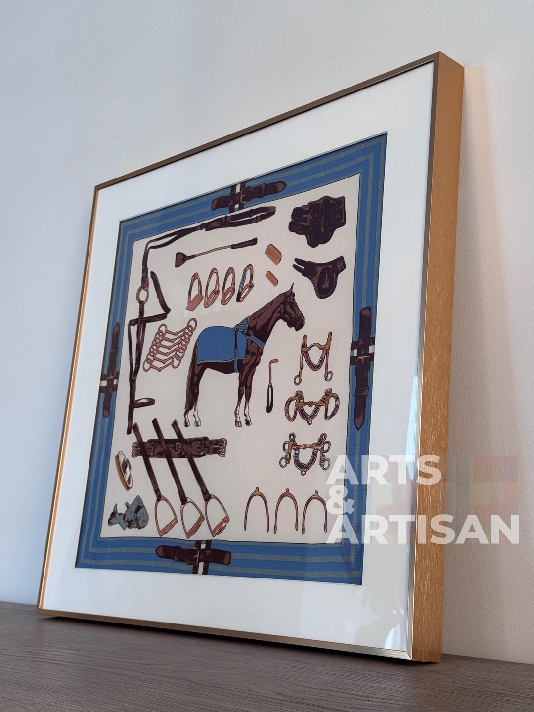 Scarf Frame in Gold Hermes Scarf Frame Gold Frame for Scarf Scarf 45 - Etsy