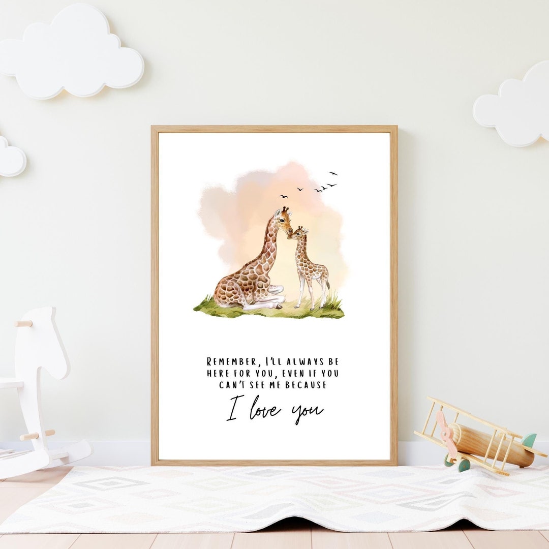 Bluey Quote I Love You Giraffes Childs Bedroom Wall Art Digital ...