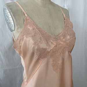 Vintage Peach Satin and Lace Teddy Button Gusset Chemise Elegant ...