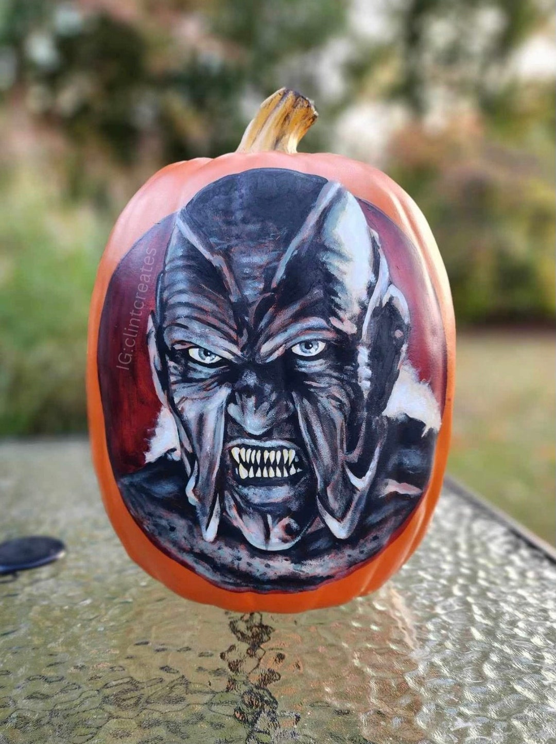 JEEPERS CREEPERS Custom Painted Halloween Pumpkin Horror Movie Prop ...