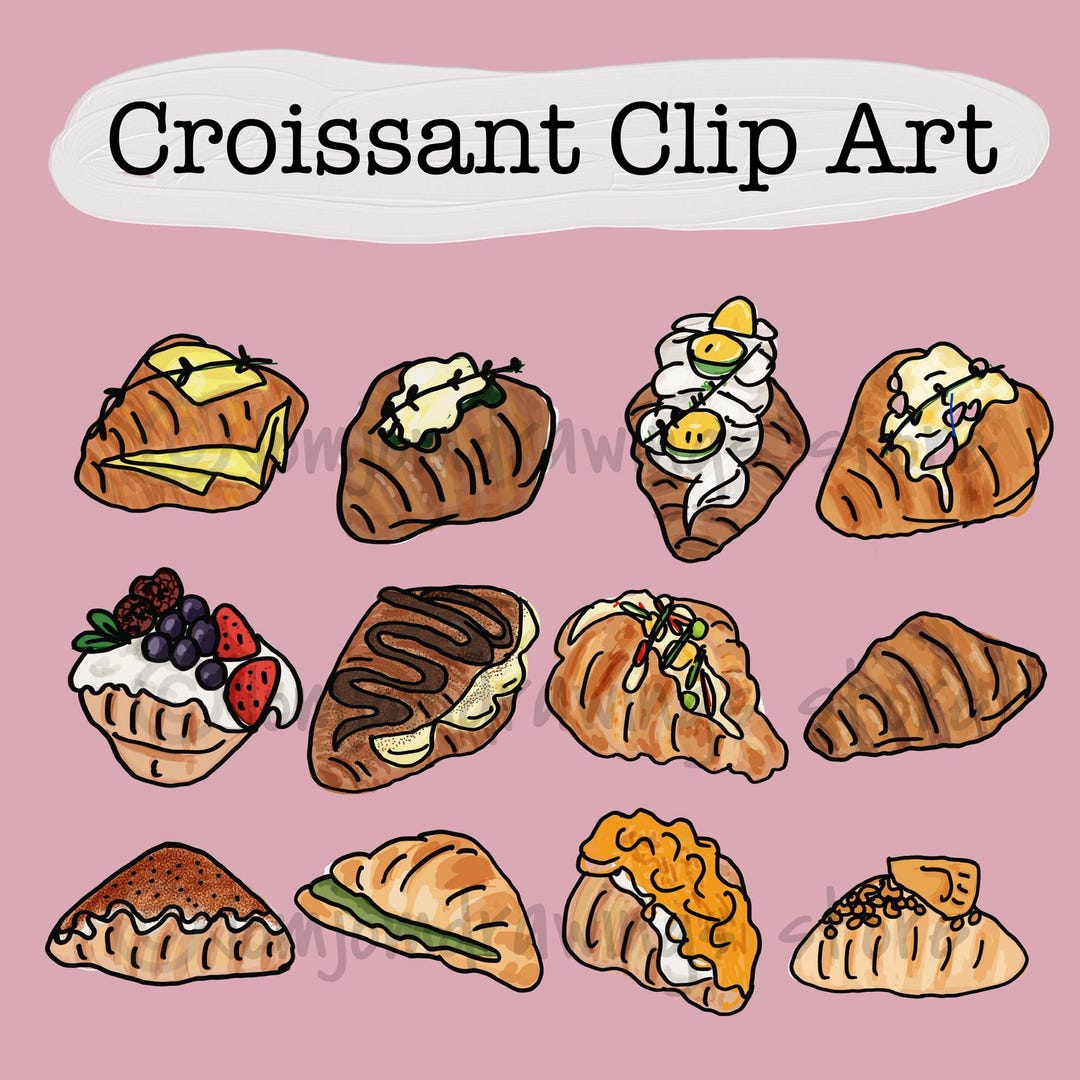 Croissant Clip Art - by Jomjomdrawings Store - Etsy