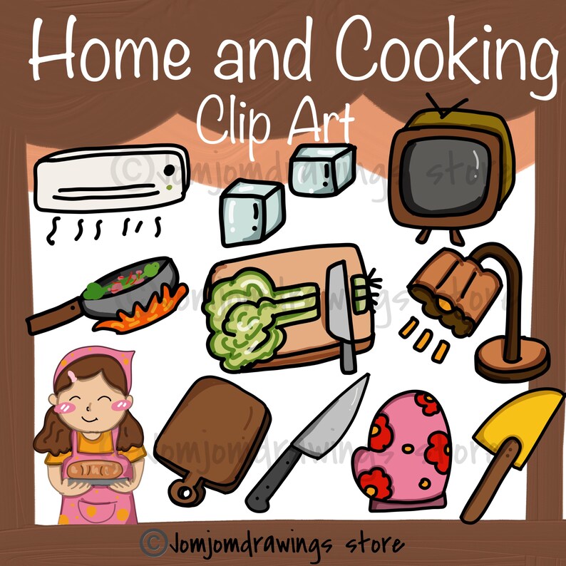 Home and Cooking Clip Art - by Jomjomdrawing Store - Etsy