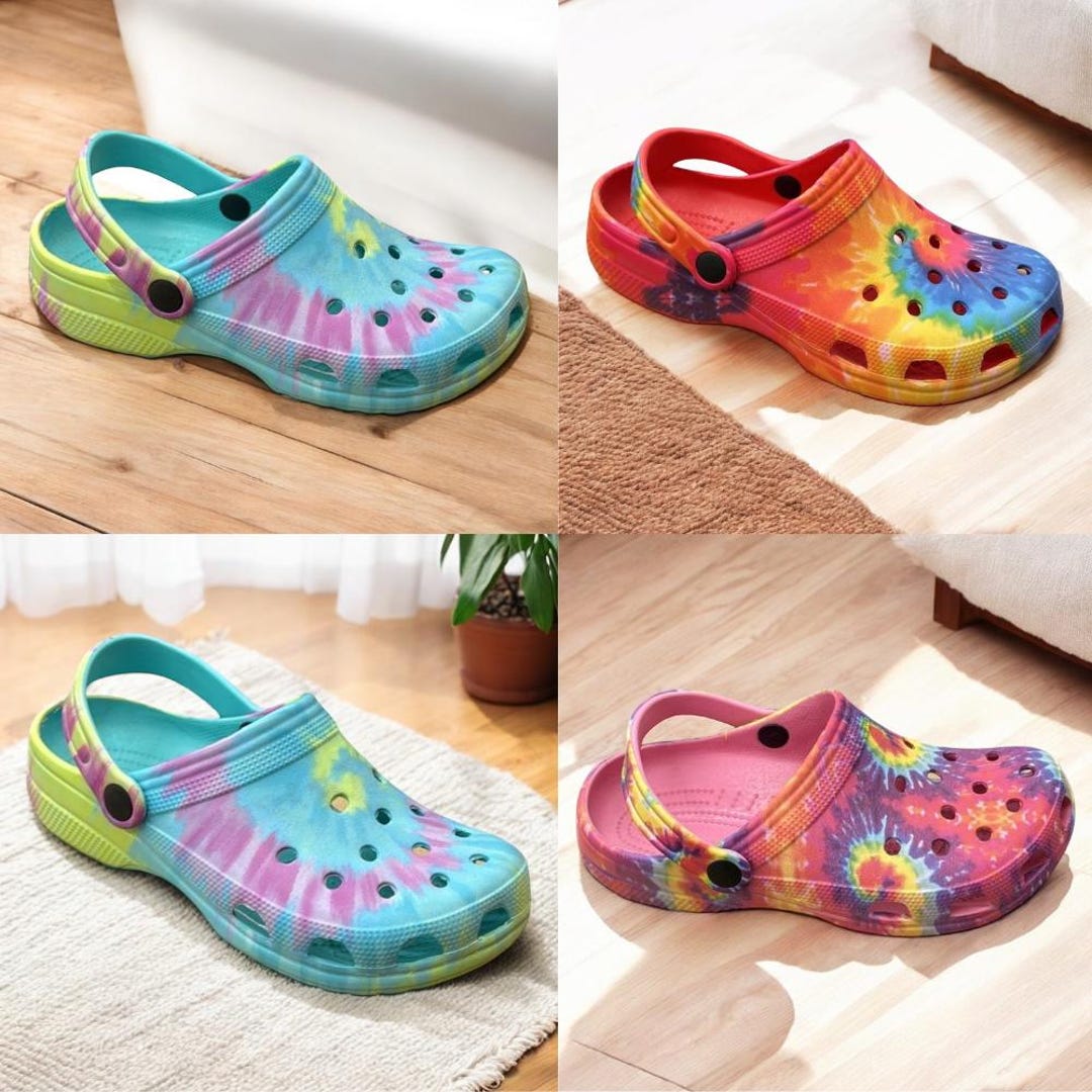 Women's Slip-on Clogs in Multi-color Prints Lightweight Comfort Hollow ...