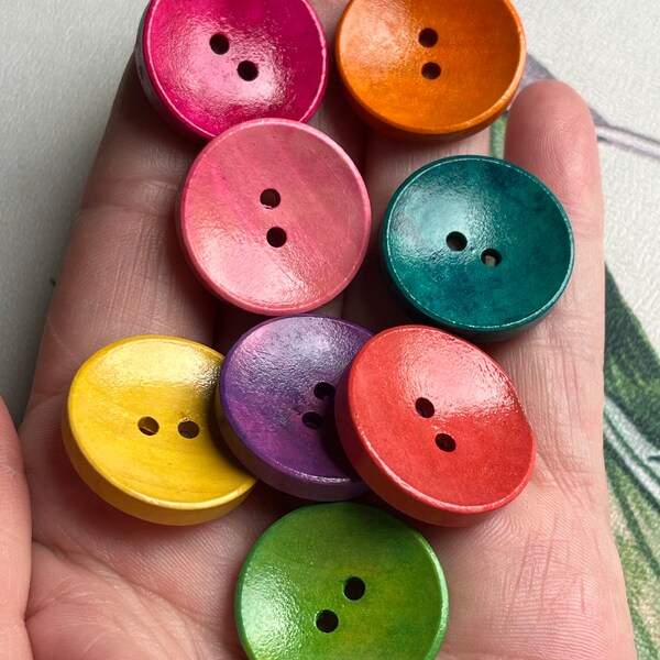Rainbow Coloured Buttons - Etsy