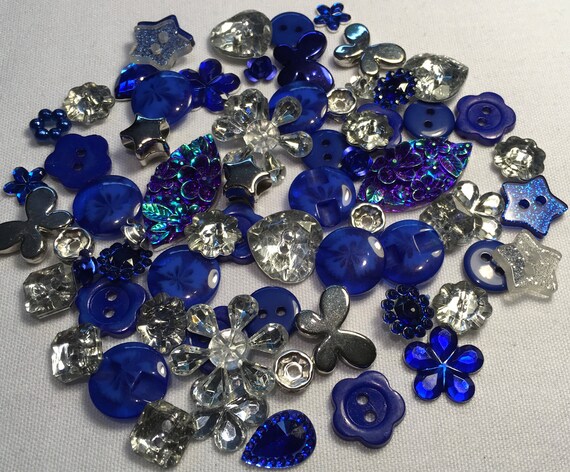Royal Blue and Silver Embellishment Mix Consisting of | Etsy