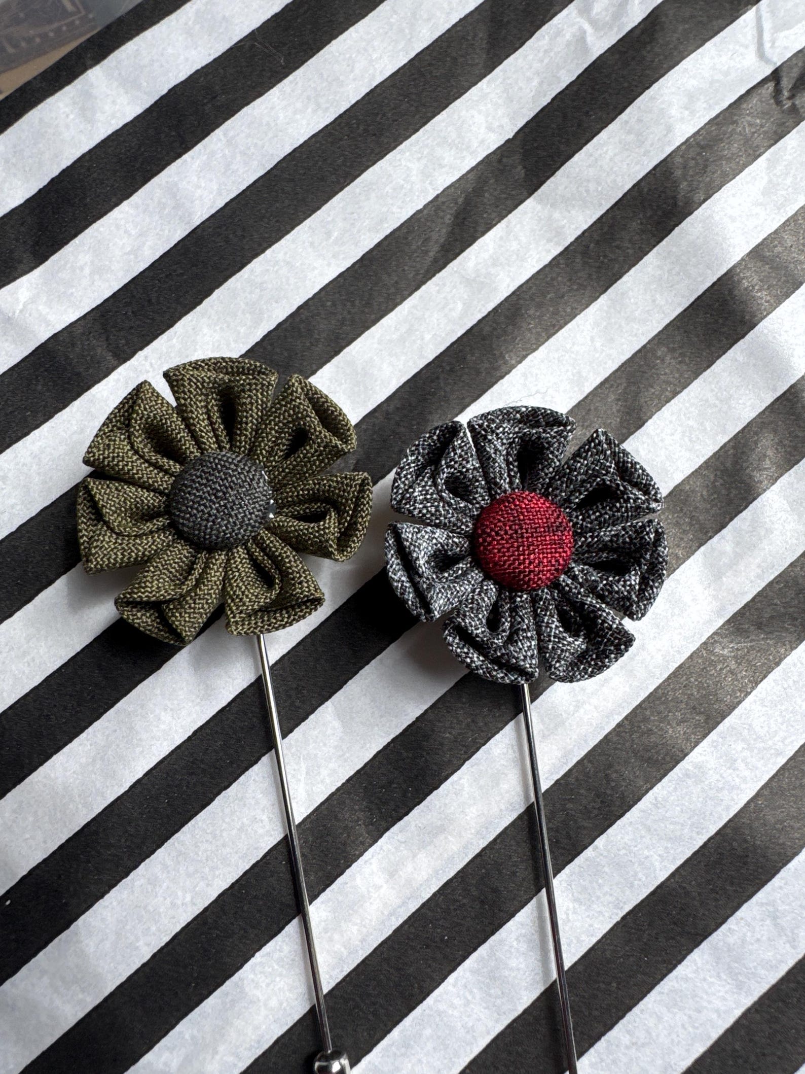 Buttonhole. Fabric Flower Buttonhole - Lapel Pin - Flower Brooch ...