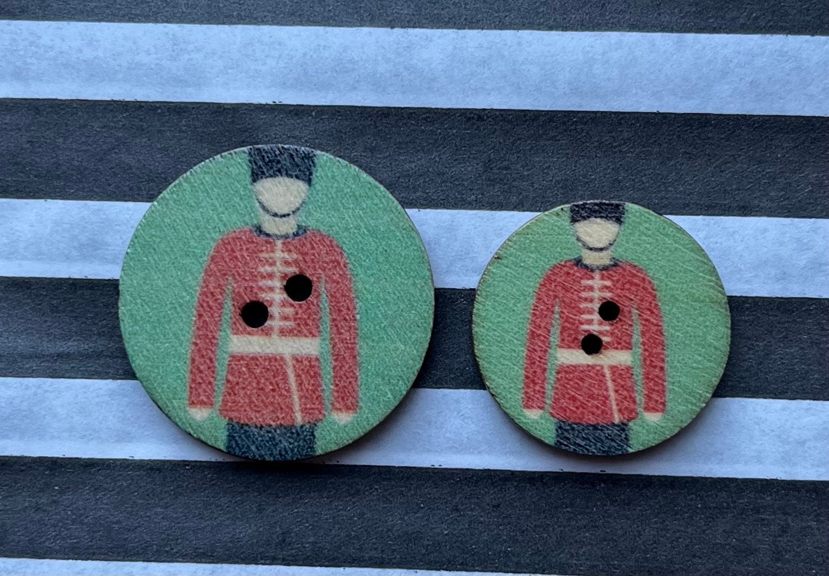 British Themed Wooden Buttons, London Icons, Sewing, Scrapbooking - Etsy