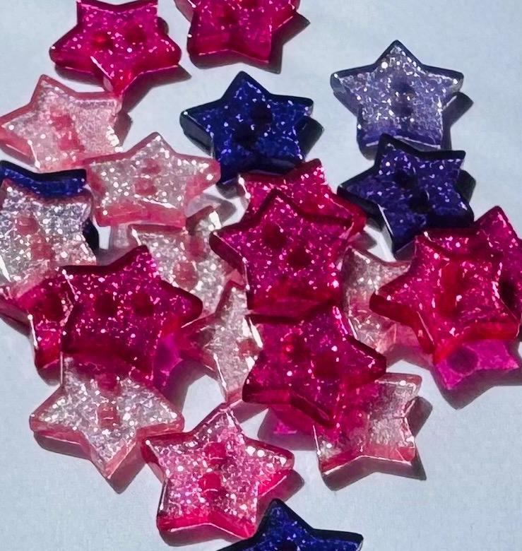 Glitter Resin Star Buttons – Sparkly Craft Supplies (10 Pack) - Etsy