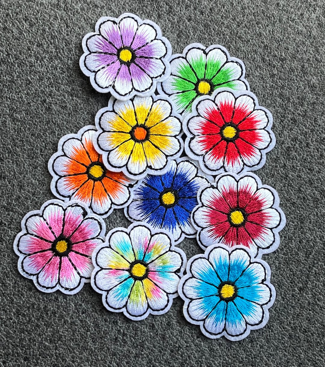 Embroidered Flower Iron-on Patches – Colorful Appliqués, DIY Crafts - Etsy