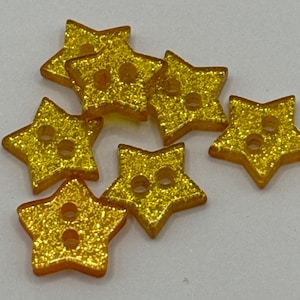 Glitter Resin Star Shaped Buttons. Christmas Craft Buttons. Sparkly ...