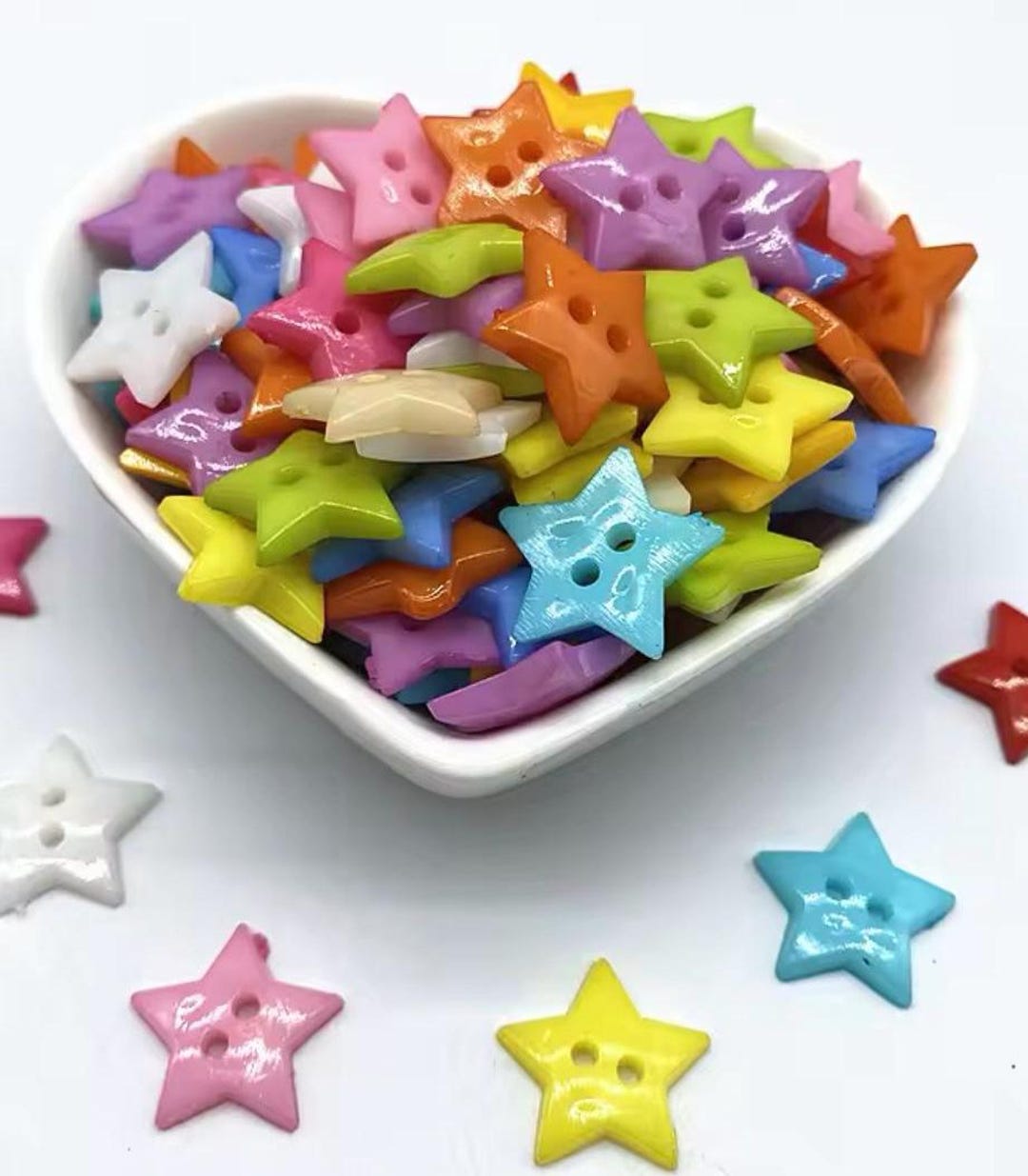 Star Shaped Sewing Buttons. Mixed Colours in 18mm Buttons, Doll House ...