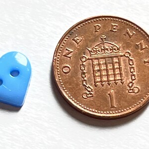 11 Mm Heart Shaped Resin Buttons. Packs of 6 or 12. Blue Heart Shaped ...