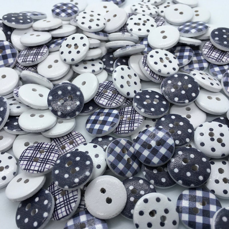 Plaid Buttons - Etsy