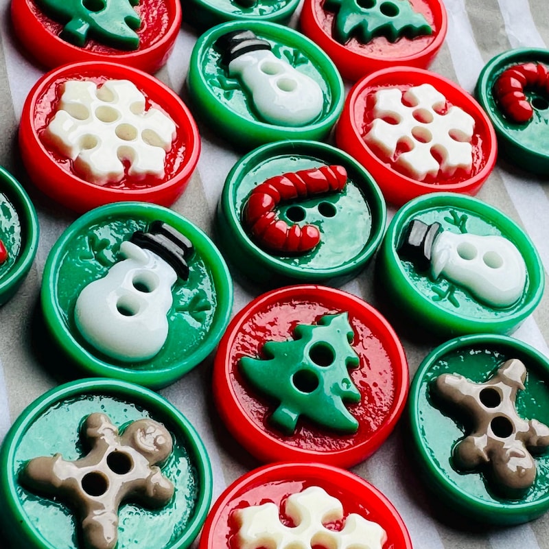 1/2 Christmas Buttons - Etsy UK
