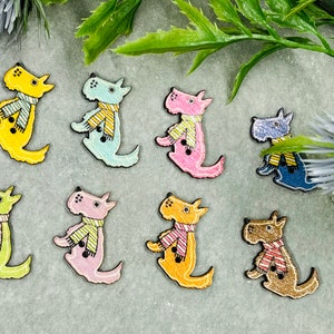 15 X Colourful Wooden Dog Buttons - Crafting, Scrapbooking, Cards ...