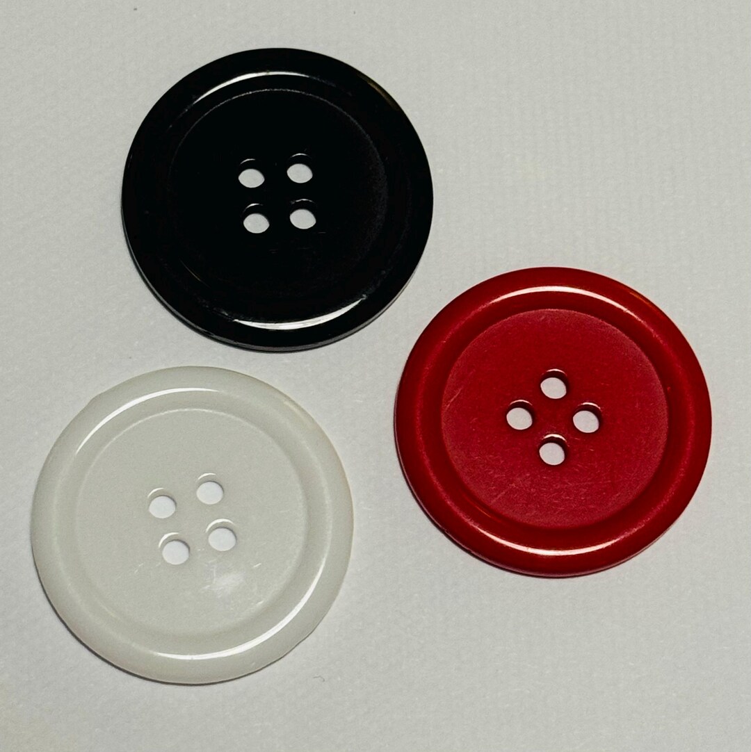 Extra Large Glossy Resin Buttons, 35mm, Set of 6 - Etsy