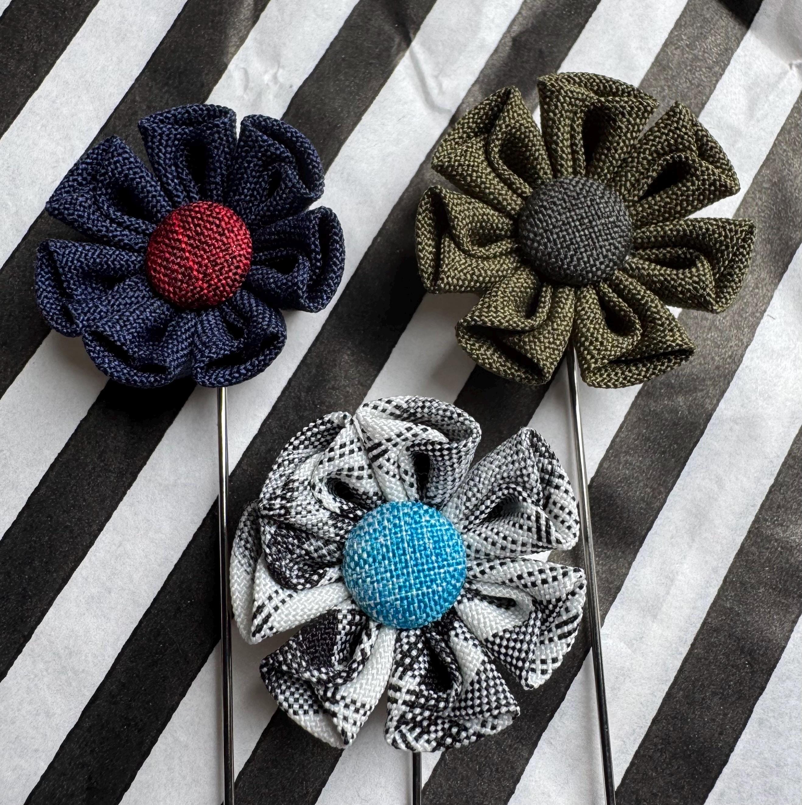 Buttonhole. Fabric Flower Buttonhole - Lapel Pin - Flower Brooch ...