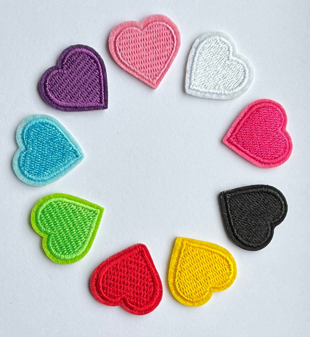 Iron on Patches. 23 Mm Heart Shaped Iron On/sew on Patches - Many ...
