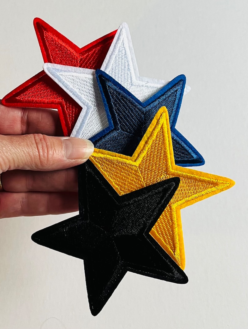 Iron on Patches. Star Shaped Iron on Patches. Extra Large 9 Cm (3.54 ...