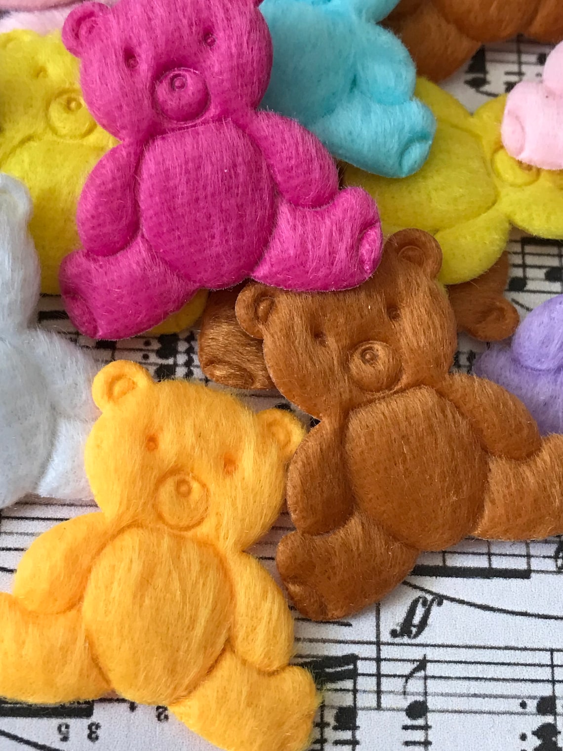 Cute Die Cut Felt Fabric Teddy Bear Appliques x 12 | Etsy