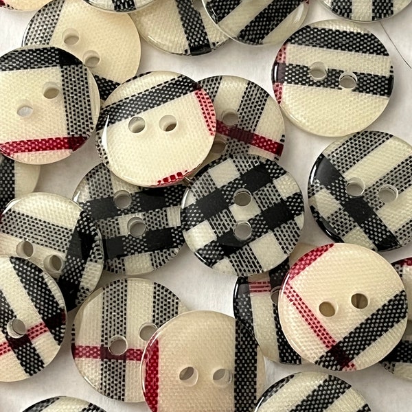 Plaid Buttons - Etsy