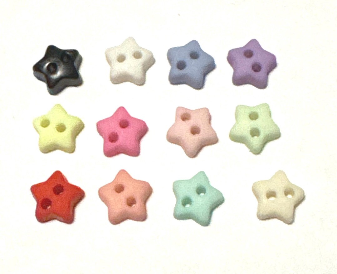Tiny 6mm Star Shaped Sewing Buttons - Micro Buttons, Doll House Crafts ...