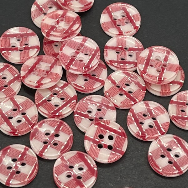 Plaid Buttons - Etsy