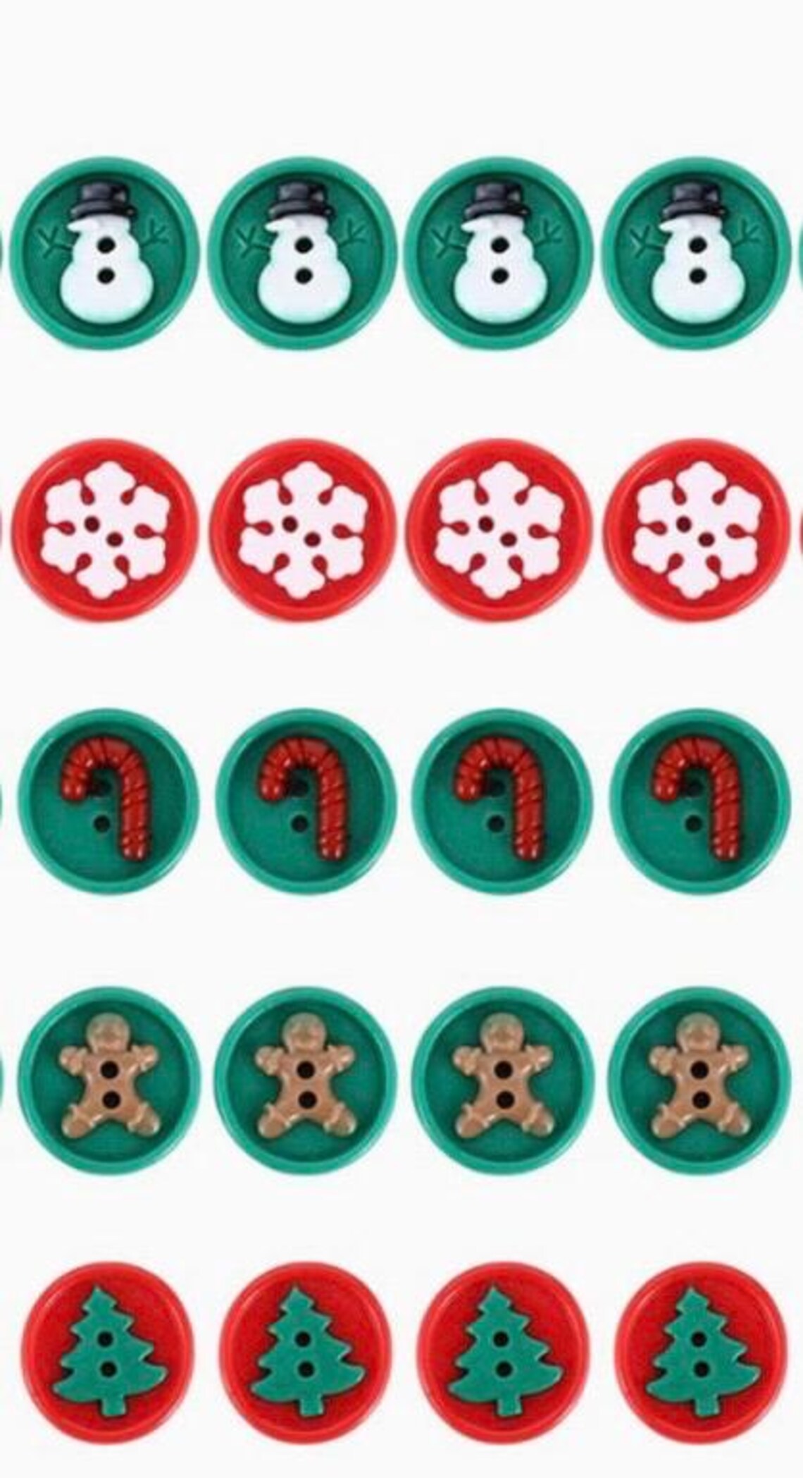 Christmas Buttons - 20mm Large Resin Christmas Buttons in Various ...