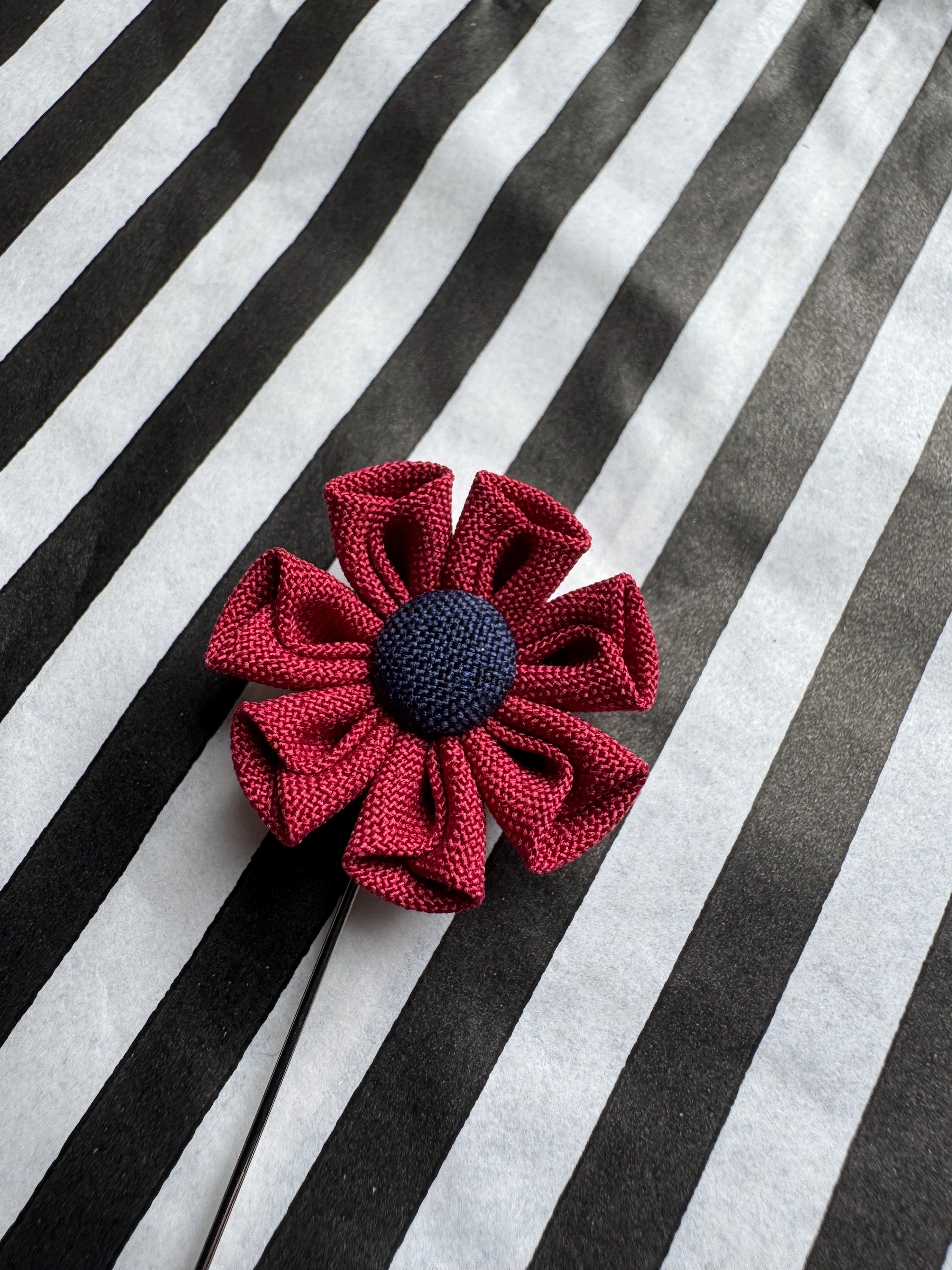 Buttonhole. Fabric Flower Buttonhole - Lapel Pin - Flower Brooch ...