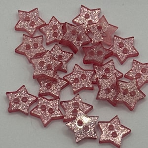 Glitter Resin Star Shaped Buttons. Christmas Craft Buttons. Sparkly ...