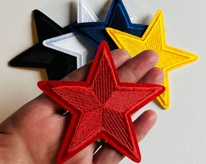 Iron on Patches. Star Shaped Iron on Patches. Extra Large 9 Cm (3.54 ...