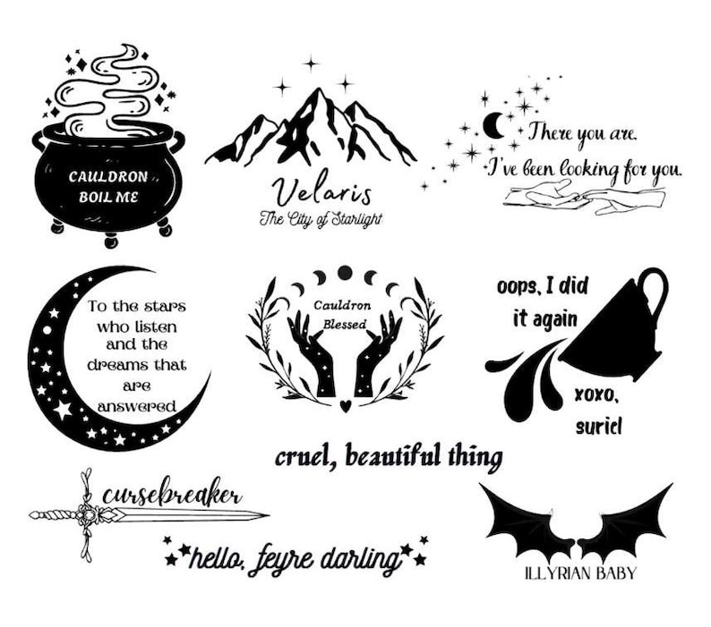 Acotar SVG & PNG Bundle, 10 Images / Feyre / Rhysand / Velaris ...