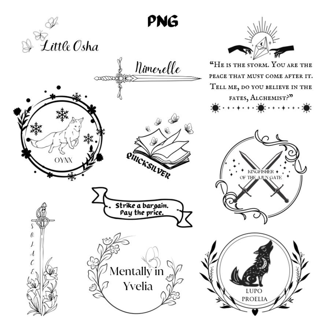 Quicksilver SVG & PNG Bundle, 10 Images / Kingfisher / Saeris / Oynx ...