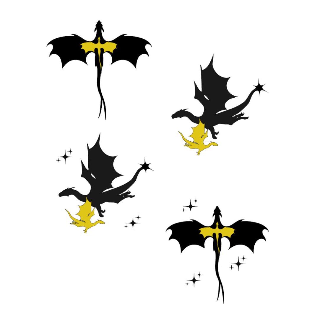 Tairn and Andarna / SVG & PNG / 4 Images / Fourth Wing / Iron Flame ...