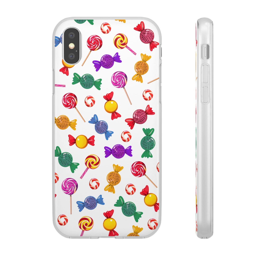 Colourful Lolly and Sweet Flexi Cases for iPhone X XR XS 16 15 14 13 12 ...