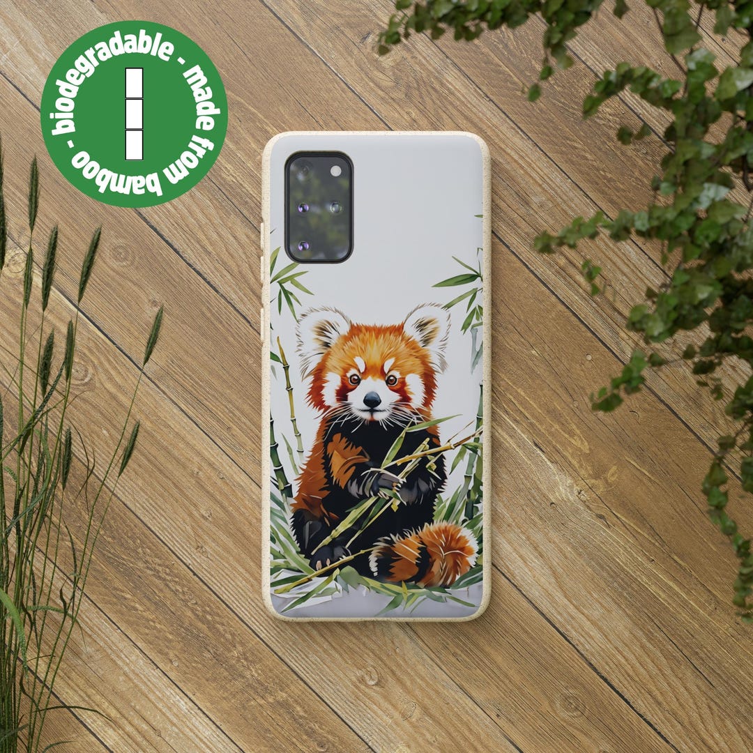 Adorable Red Panda Design Eco-friendly Phone Case, Biodegradable Phone ...
