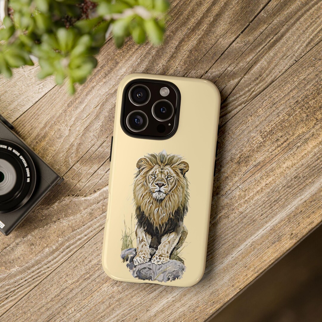 Lion Phone Case African Wildlife Safari Tough Cover for iPhone 16 15 14 ...