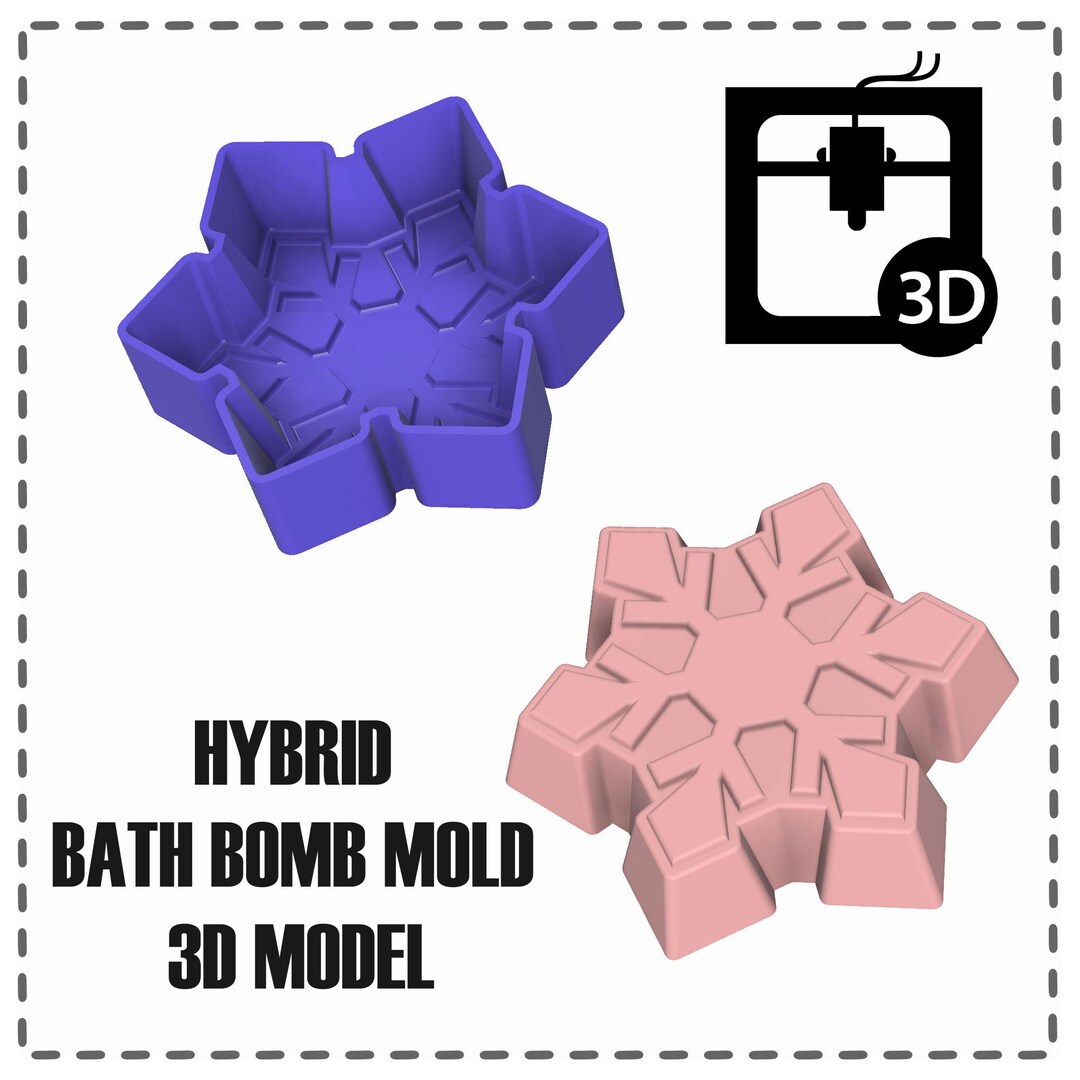 Snowflake Bath Bomb Mold 3D Model - Etsy