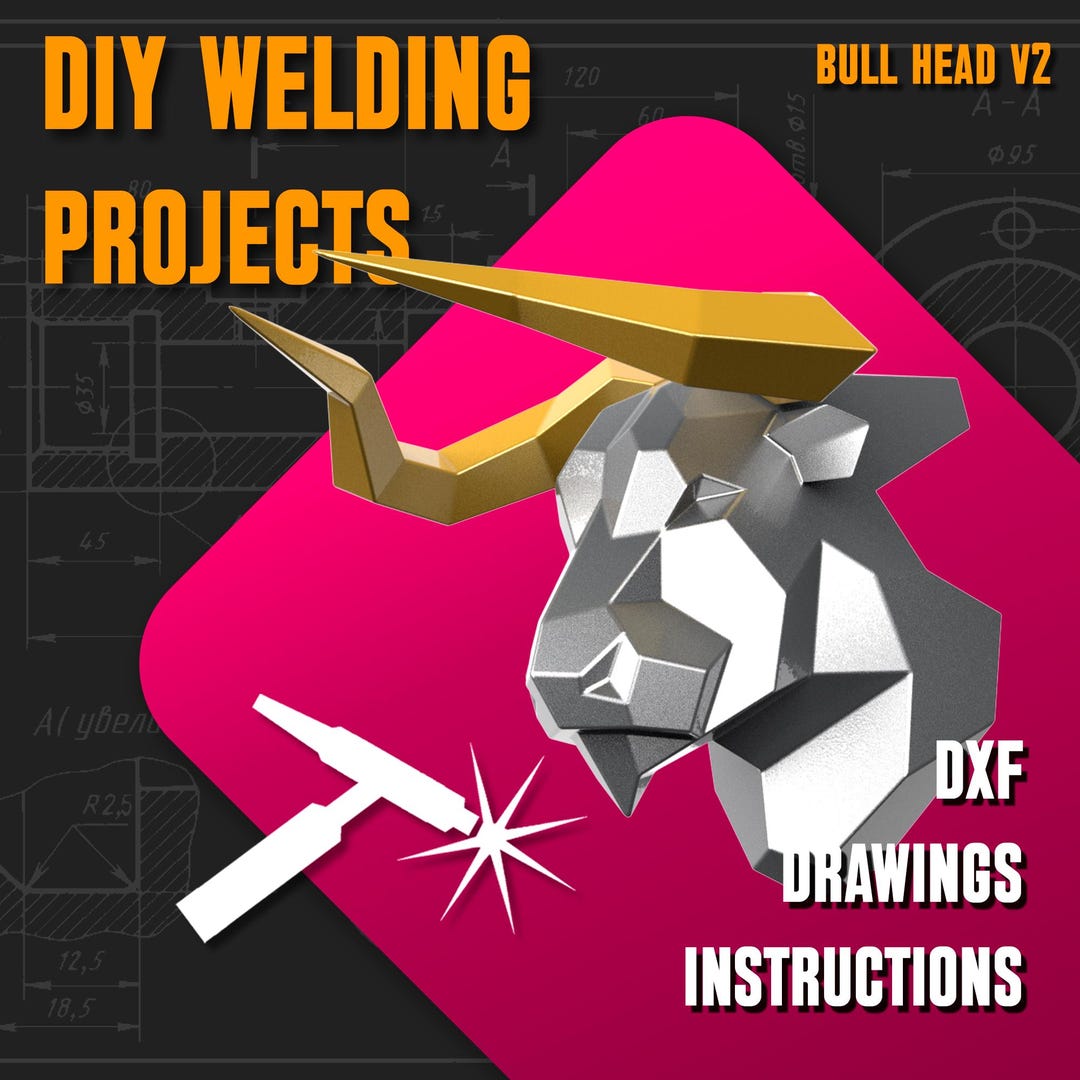 Welding Project Plans Templates Drawings Metal Bull Head V2 DXF PDF Low ...