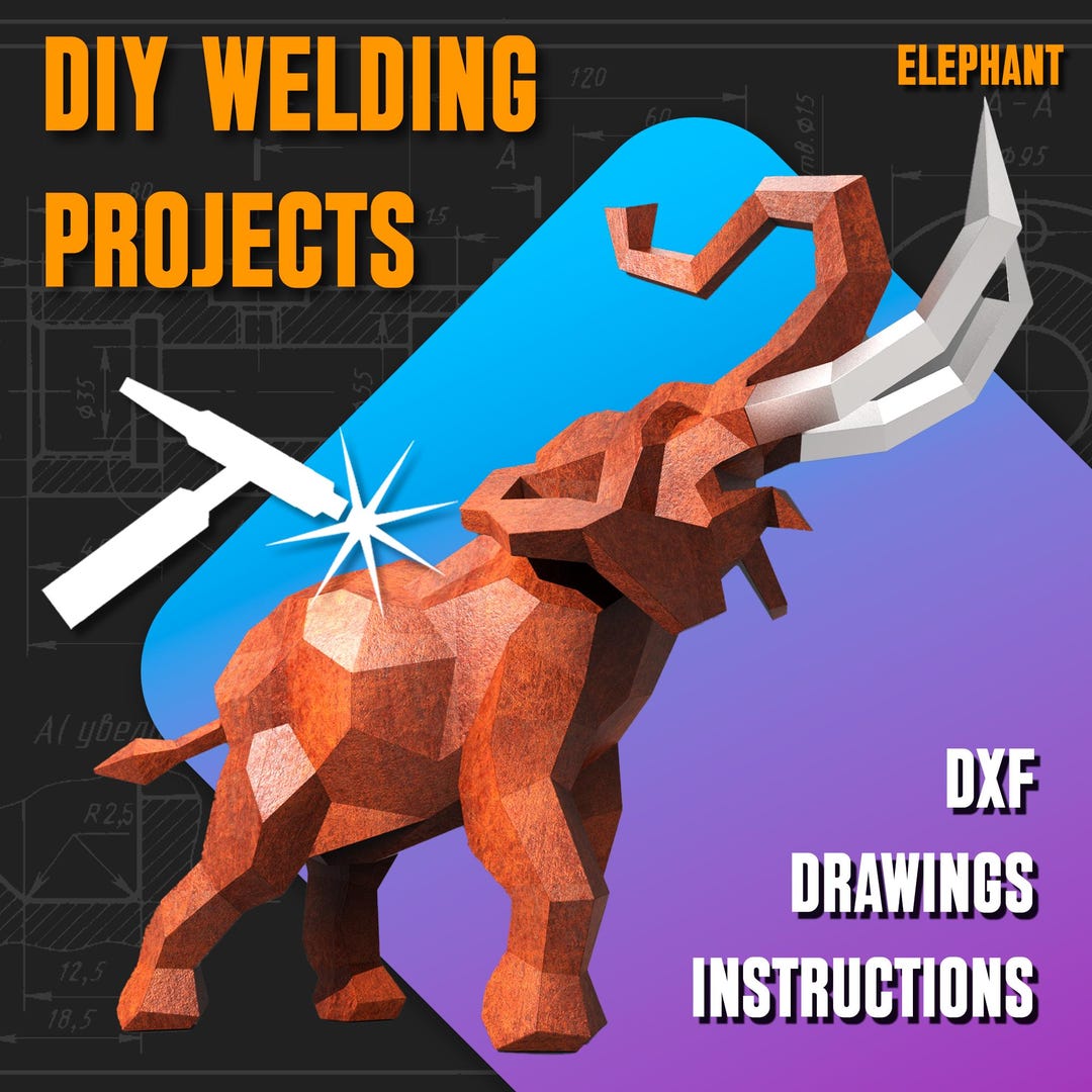 Welding Project Plans Templates Drawings Metal Elephant DXF PDF Low ...