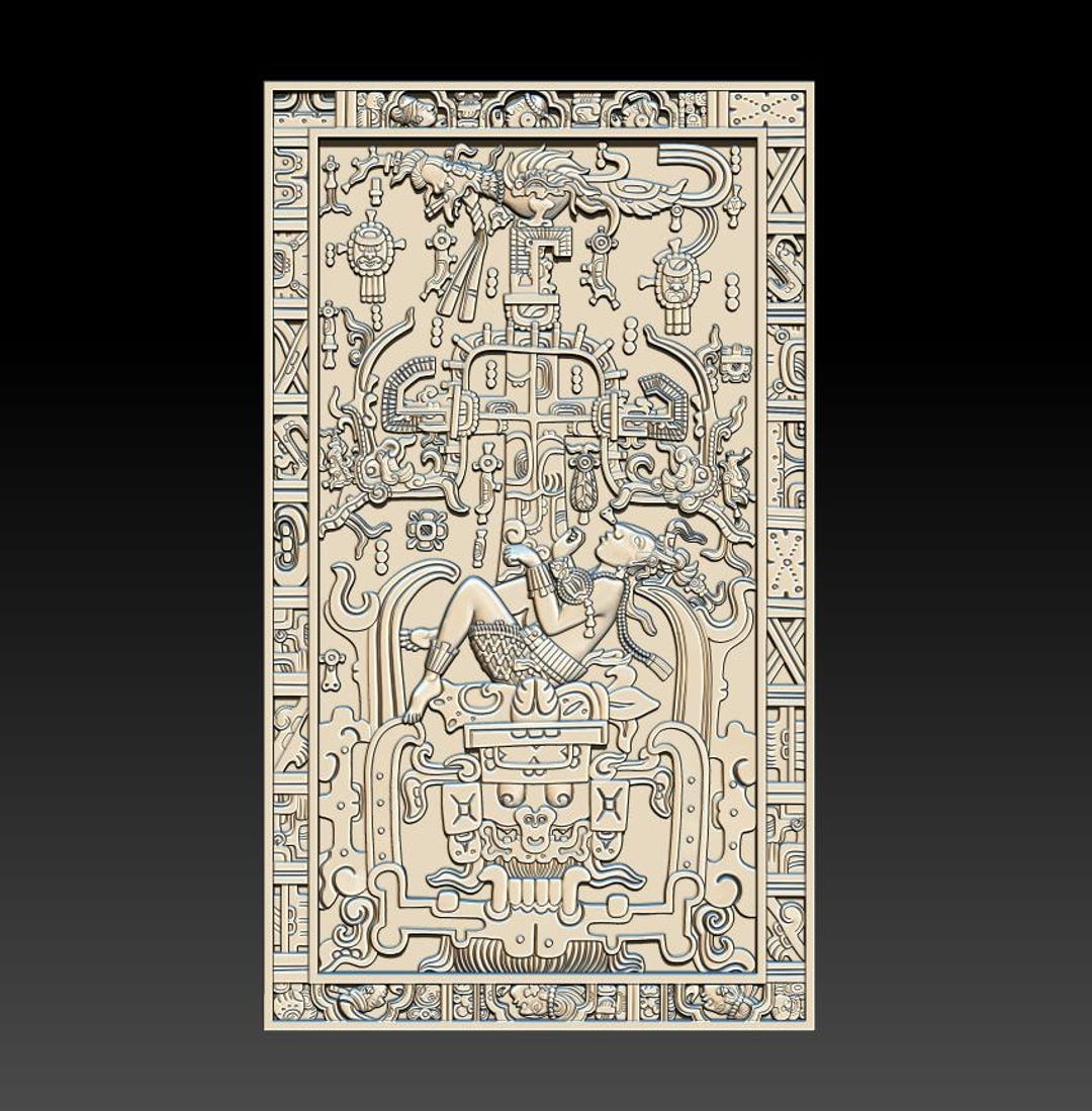 Panel Mayan Indians, 3D CNC Router Files, 3d Stl File, Aspire, Vectric ...