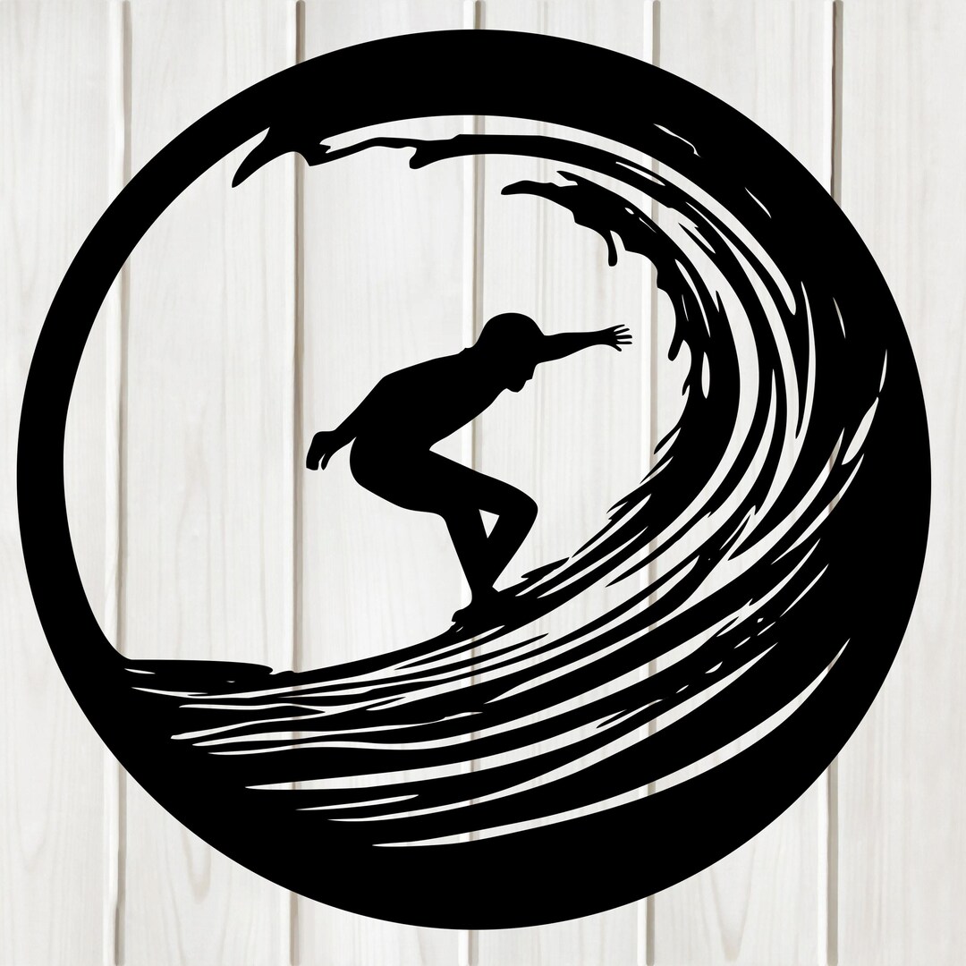 Surfer Wall Art Decor Laser Cut Dxf Glowforge Svg Xtool CNC Router ...