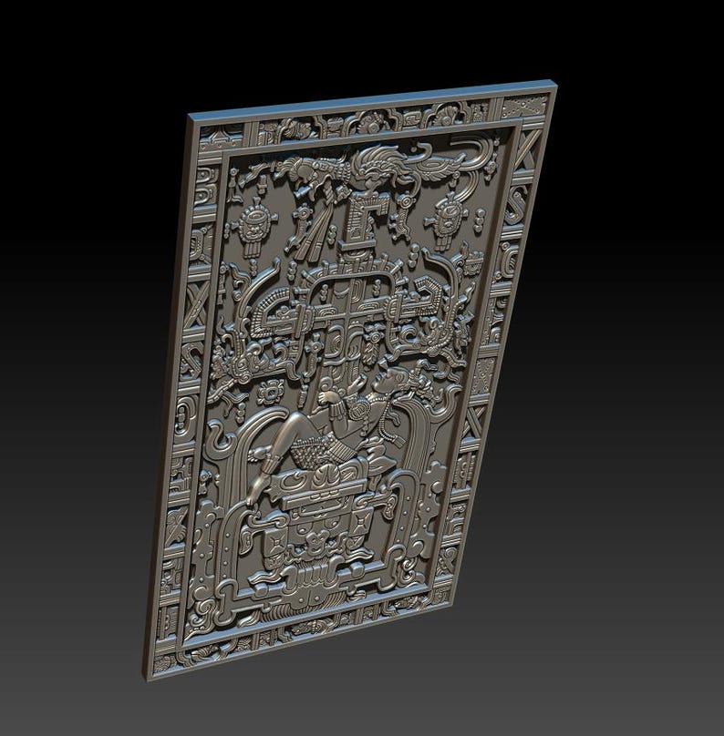 Panel Mayan Indians, 3D CNC Router Files, 3d Stl File, Aspire, Vectric ...