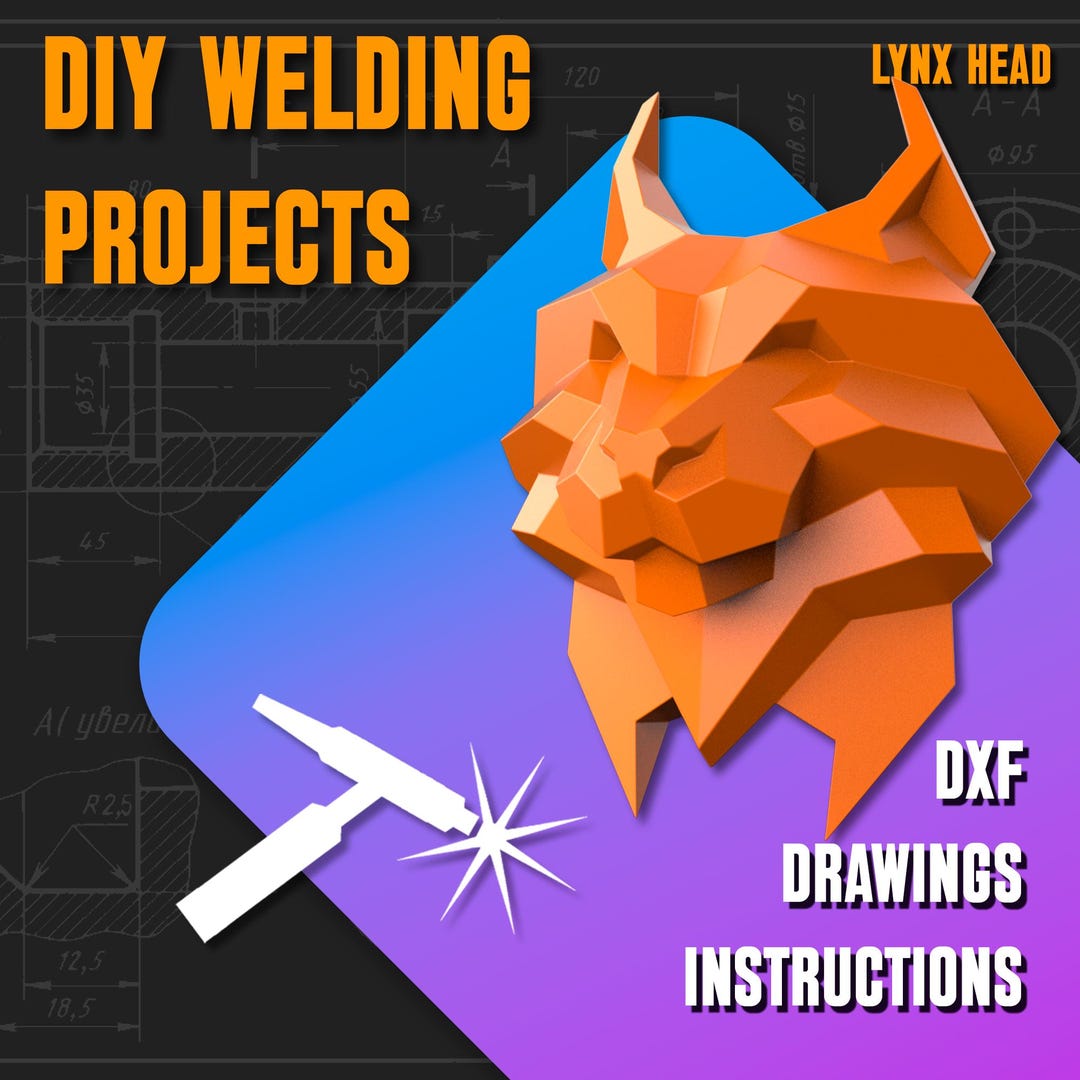 Welding Project Plans Templates Drawings Metal Lynx Head DXF PDF Low ...