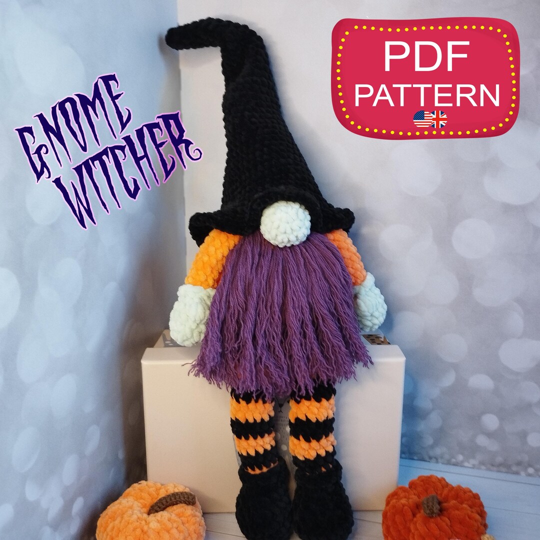Halloween Gnome Witcher Crochet PATTERN PDF English Halloween Pattern ...